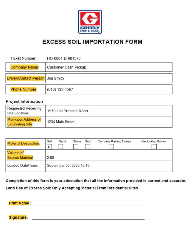 Excess Soil | Greely Sand & Gravel